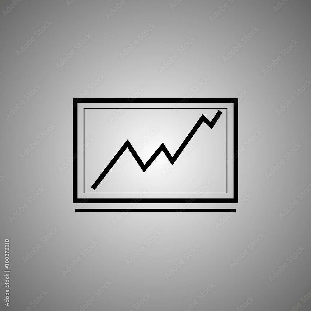 Wall chart with graphic of a rising curve, vector illustration eps 10 ...