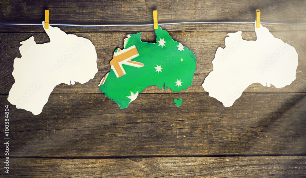 Celebrate holiday on January 26. Concept - Happy Australia Day Map of ...