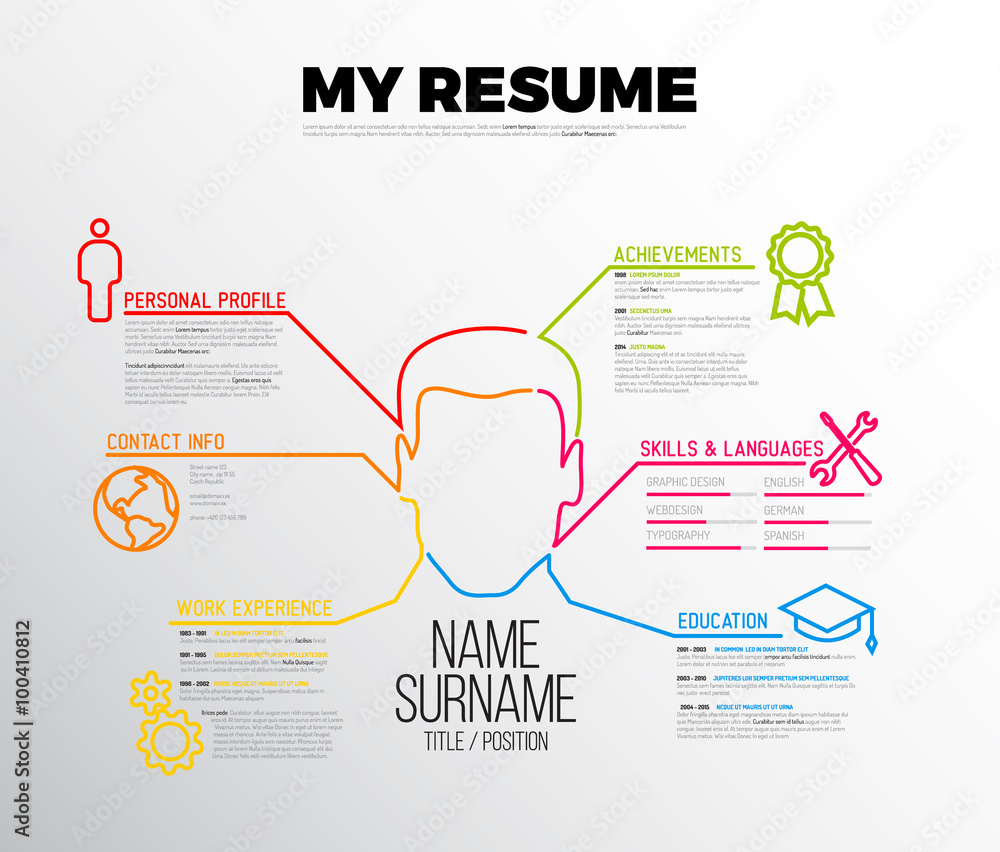 Original cv / resume template Stock-Vektorgrafik | Adobe Stock