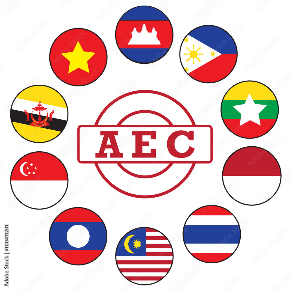 Circle ASEAN Flags. Stock Vector | Adobe Stock