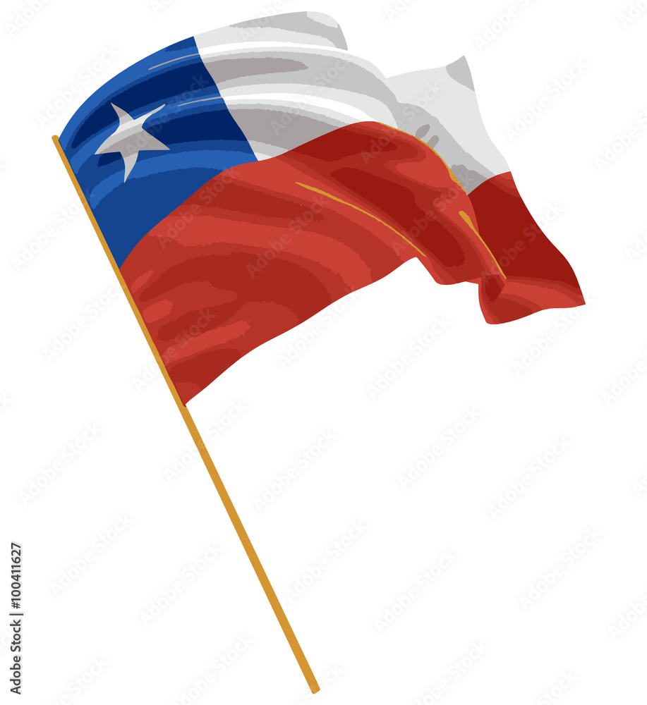 3D Chilean flag with fabric surface texture Stock Vector | Adobe Stock