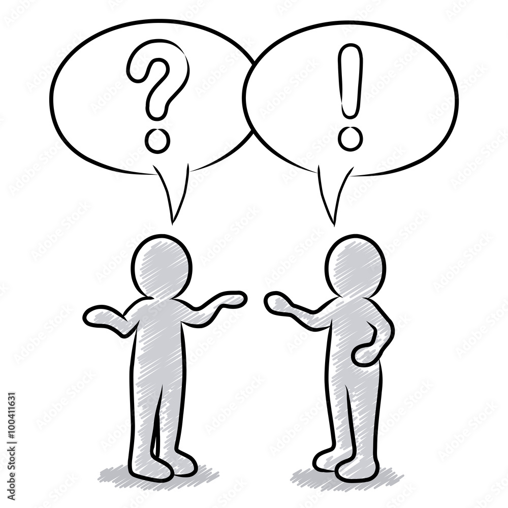 Zwei Strichmännchen: Frage / Antwort Stock Vector | Adobe Stock Zwei Strichmännchen: Frage / Antwort Stock Vector | Adobe Stock