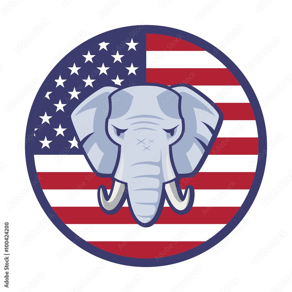 Republican Party Elephant American Vector Background Poster Stock ...