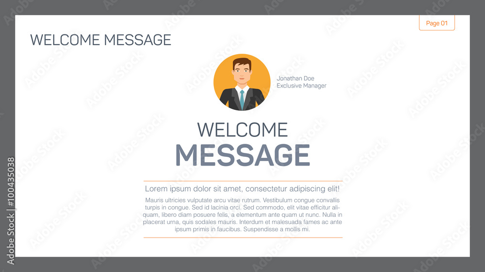Welcome page template Stock Vector | Adobe Stock