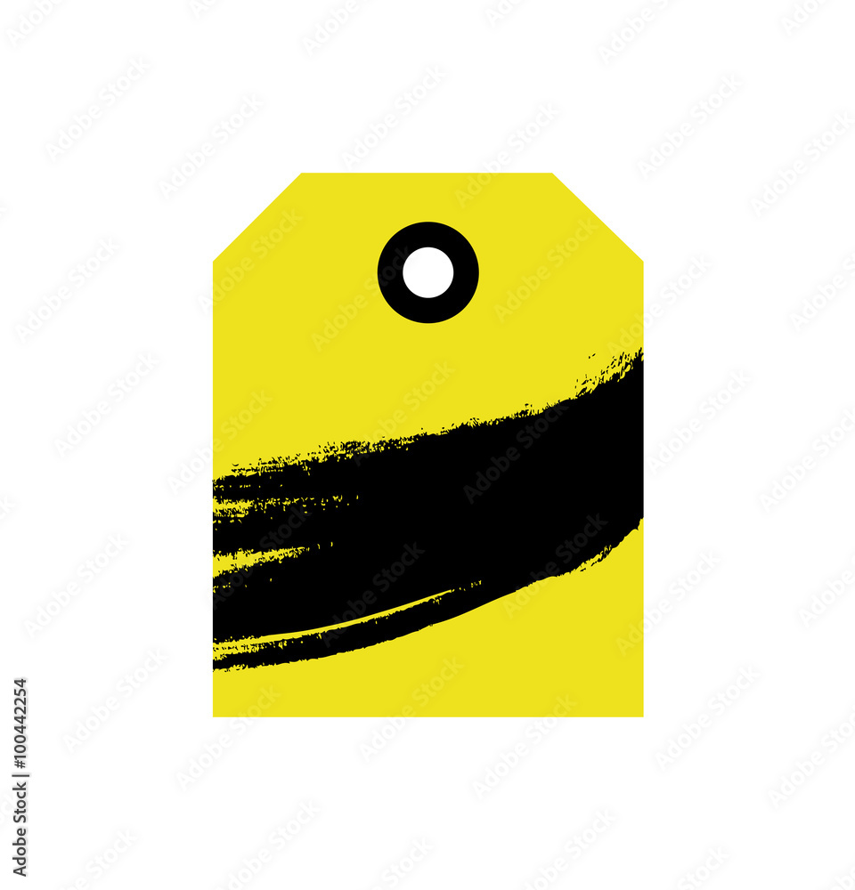 Blank tag icon, vector illustration. Black and yellow color com Stock ...