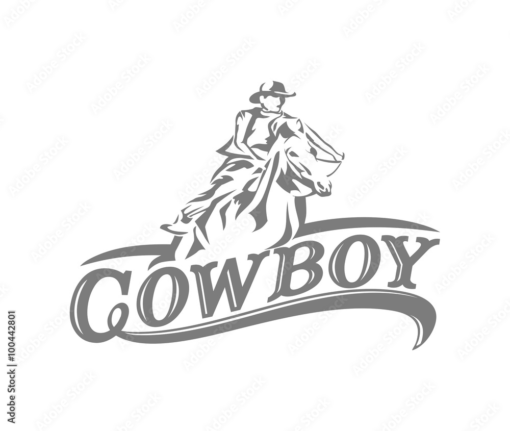 cowboy and typography Stock Illustration | Adobe Stock