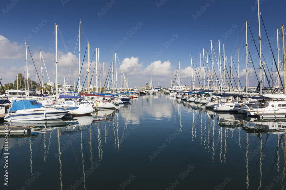 Yachts in Larnaca port, Cyprus. Stock Photo | Adobe Stock