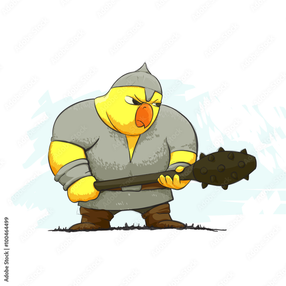 angry chicken warrior Stock Vector | Adobe Stock