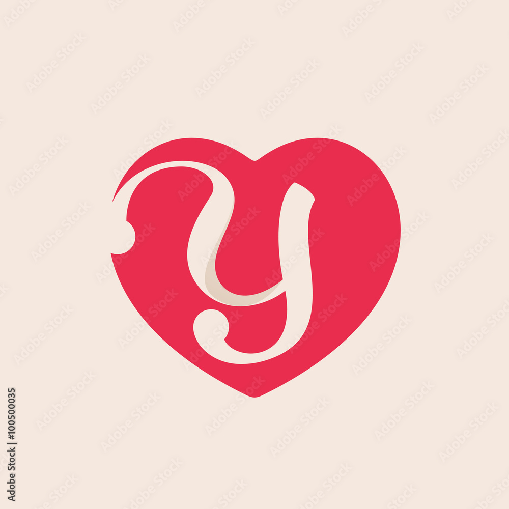 Letter Y Heart