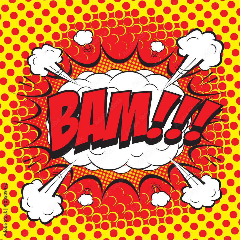 BAM! wording sound effect set design for comic background, comic strip ...