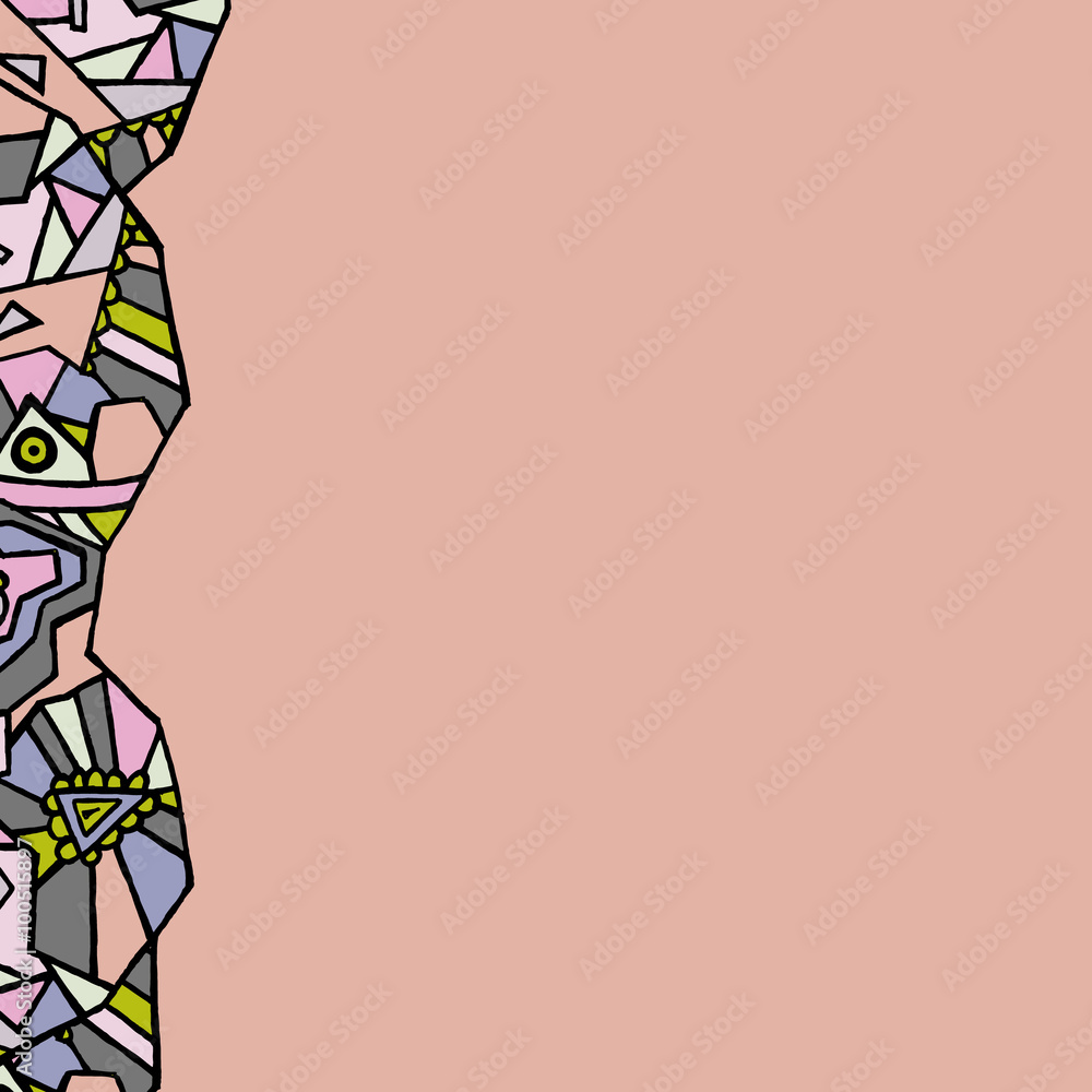 Side border geometric pattern hand drawn vector de Stock | Adobe Stock