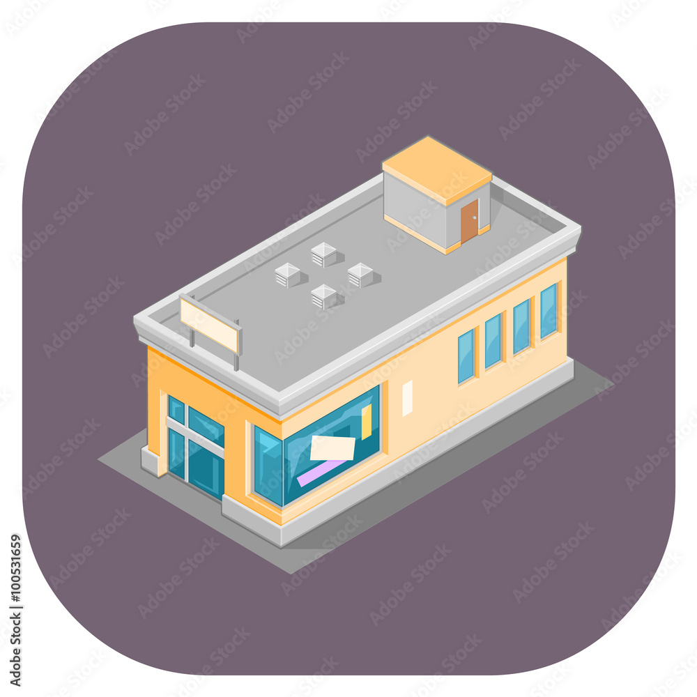 Isometric vector illustration of a shop. Isometric 3d icons for retail ...