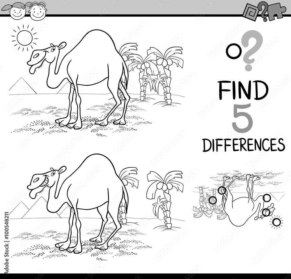 differences task coloring page Stock Vector | Adobe Stock