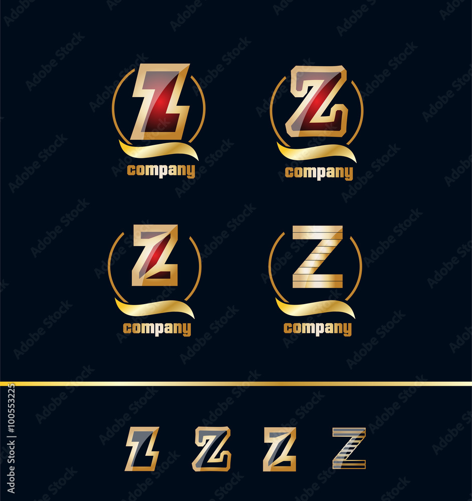 Letter Z gold golden logo icon set Stock Vector | Adobe Stock