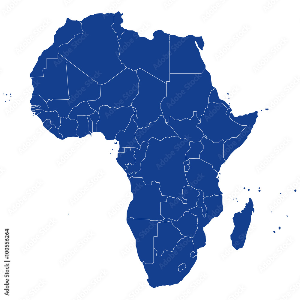 highly detailed political map Afrika Stock Vector | Adobe Stock
