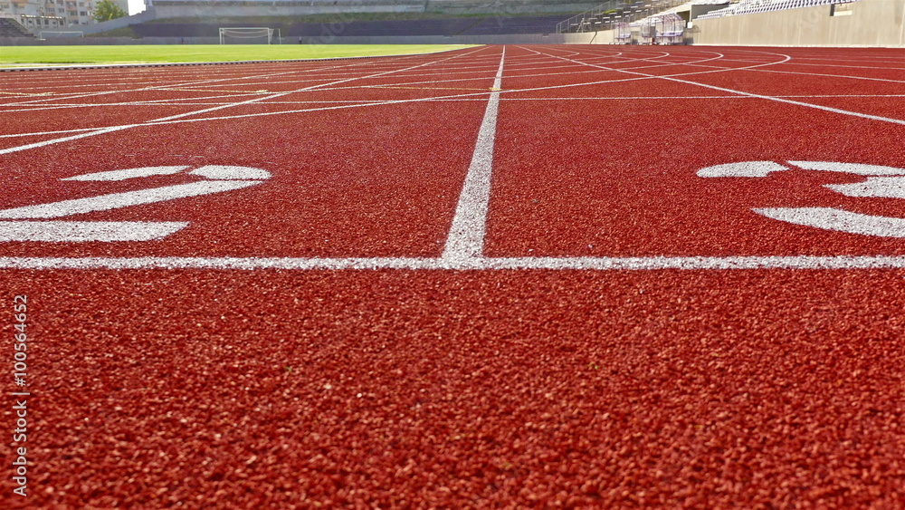Running track with lanes two and three on a stadium vídeo do Stock ...