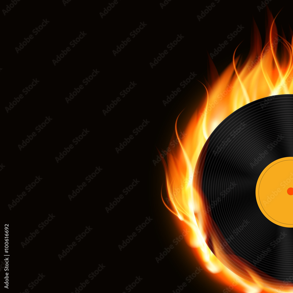 Abstract Music Background with Fire Vector Illustration Stock Vector ...