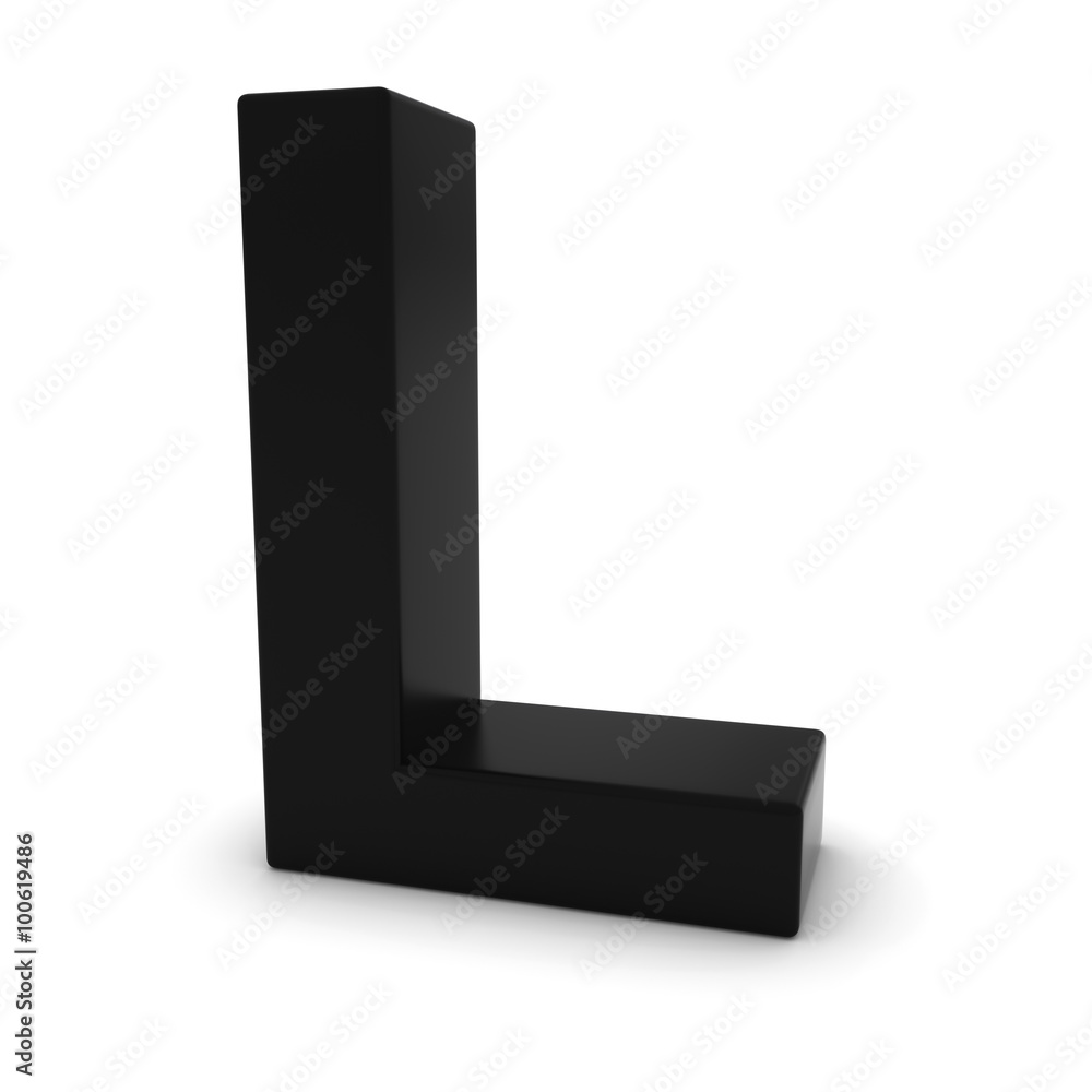 Black Capital L - 3D Letter L Isolated on white Stock Illustration ...
