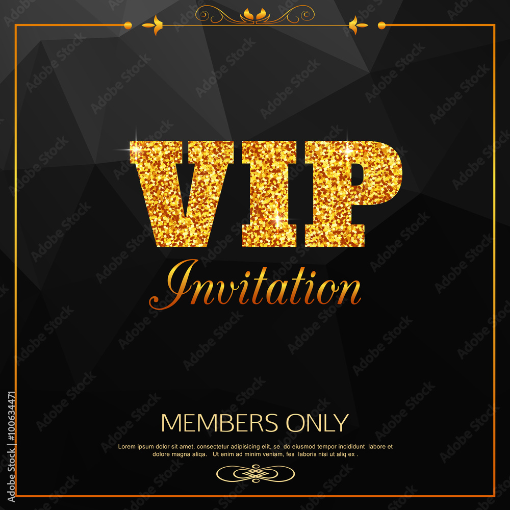 Vecteur Stock Gold VIP background. Vip club. Members only. Vip card. Vip card vector. VIP ...