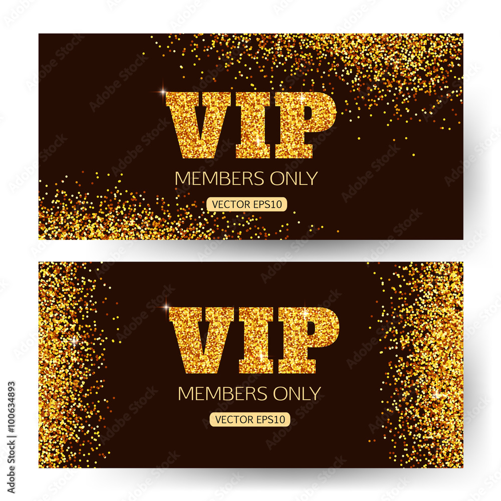 Vecteur Stock VIP banners. VIP banner vector. VIP banner design. Gold ...