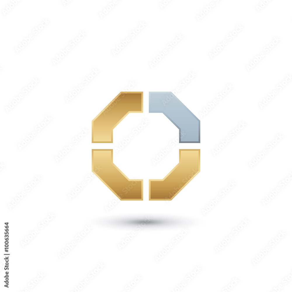 Hexagonal Gold Logo Stock Vector | Adobe Stock