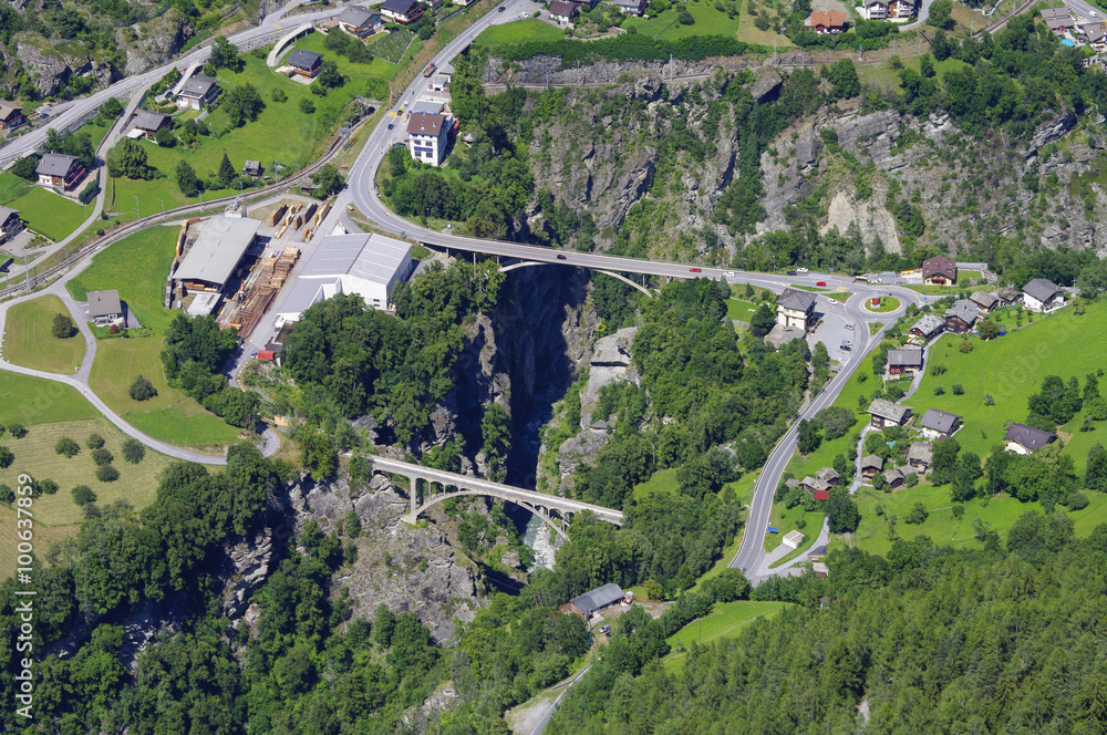 Straßenbau im Mattertal Wallis-Schweiz - die Straße von Visp nach ...