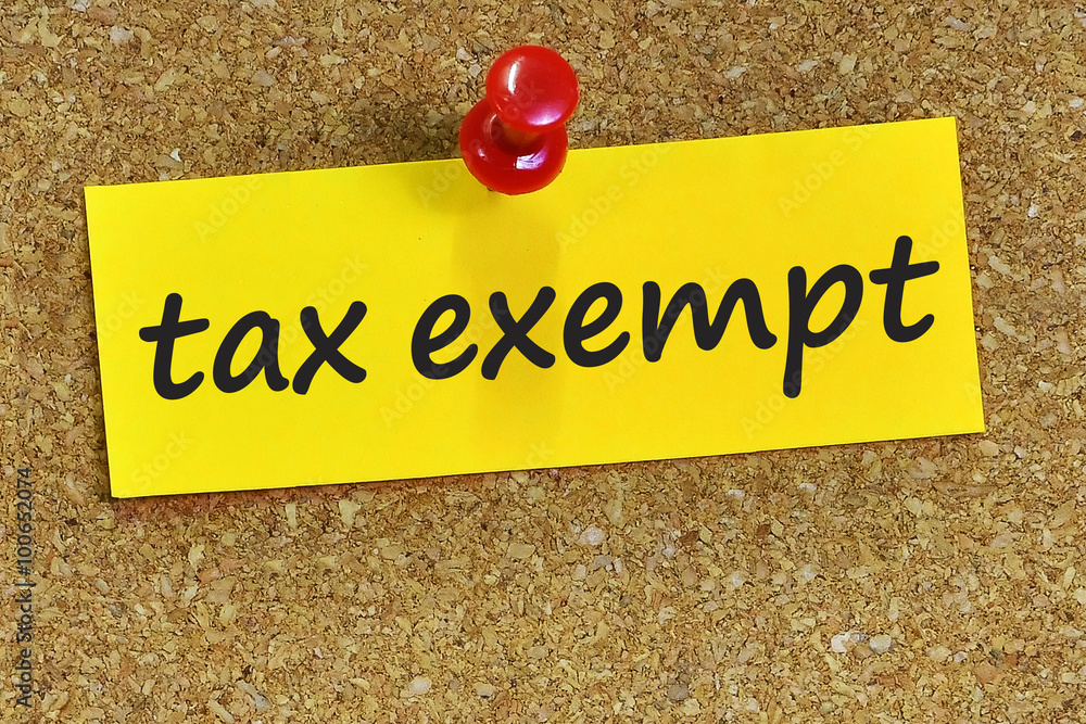 tax exempt word on yellow notepaper with cork background Stock Photo ...