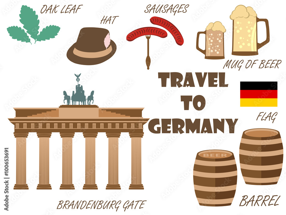 Welcome to Germany. Symbols of Germany. Tourism and adventure. Stock ...