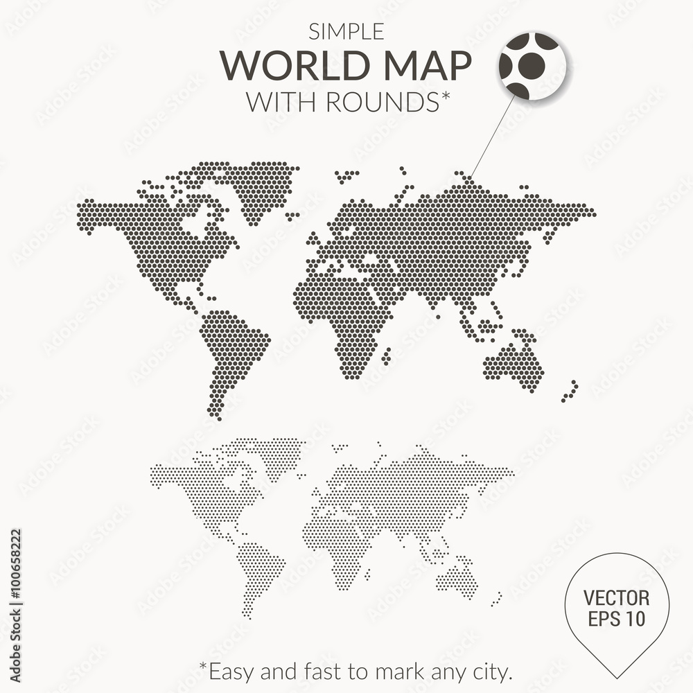 World map with rounds for infographics. Stock Vector | Adobe Stock