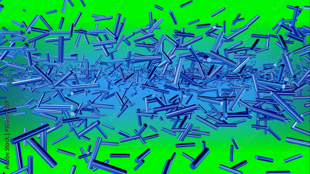 Animated loop able nice visual slow moving rectangle particles on green ...