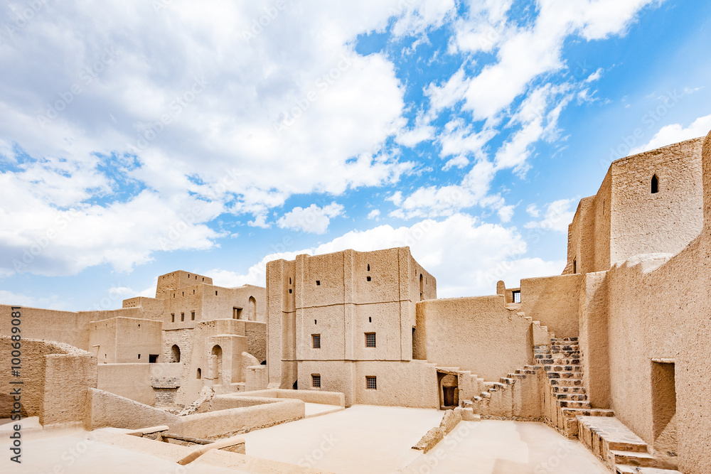 Bahla Fort in the Djebel Akhdar highlands, Oman. It has led to its ...