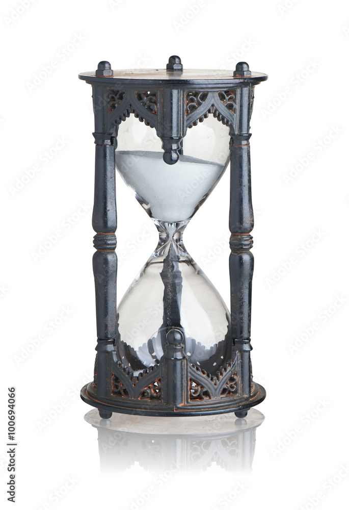 Vintage hourglass isolated on white background Stock Photo | Adobe Stock