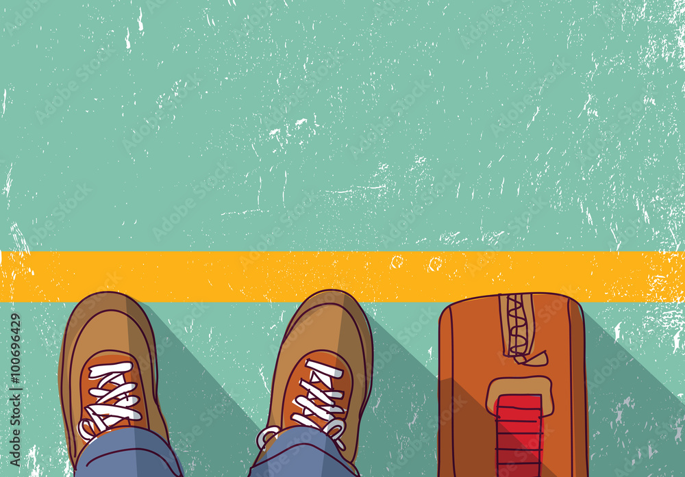 Immigration repatriation journey border man standing. Stock ...