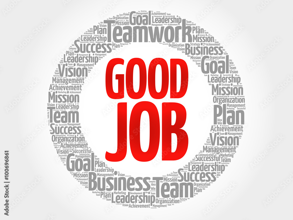 Good Job circle stamp word cloud, business concept Stock Vector | Adobe ...
