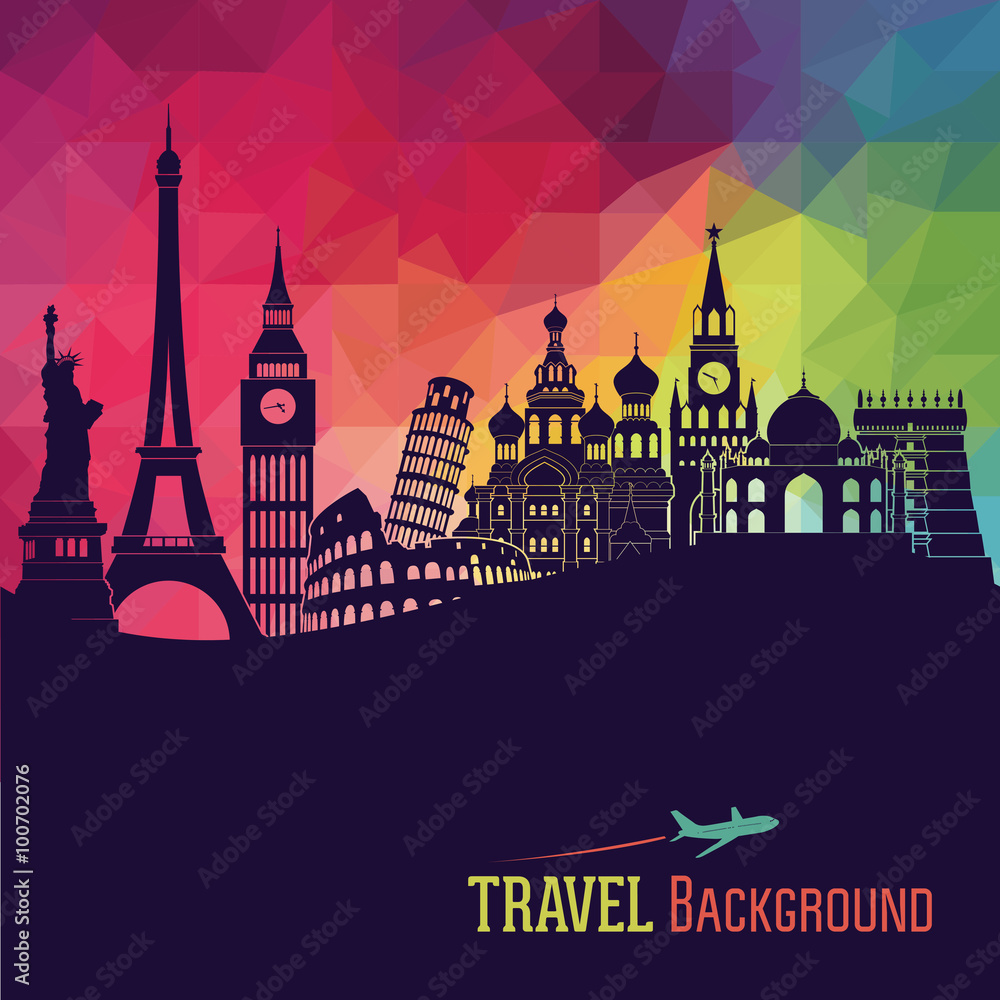 Travel and tourism background. Vector illustration Stock Vector | Adobe ...