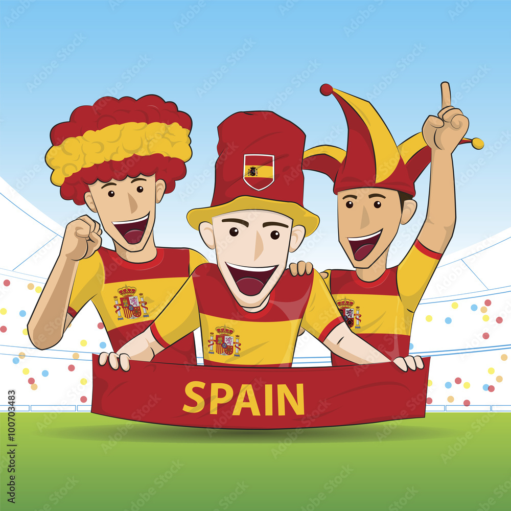 Spain Sport Fans Stock Vector | Adobe Stock