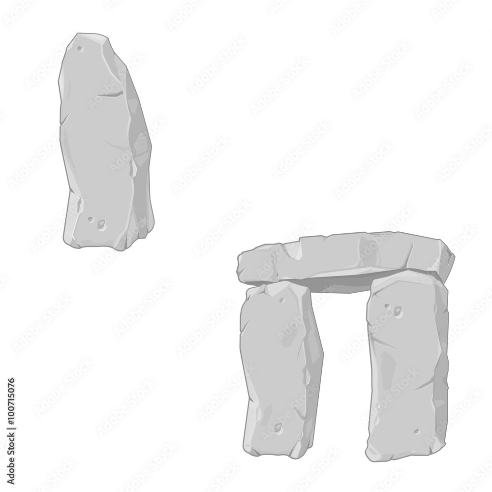 A vector illustration icon of old burial Stones. Ancient Standing Stone ...