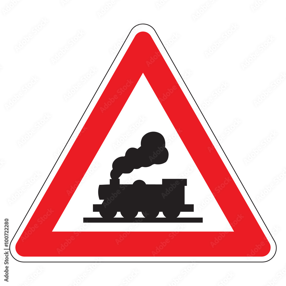 uncontrolled railway crossing Stock Vector | Adobe Stock