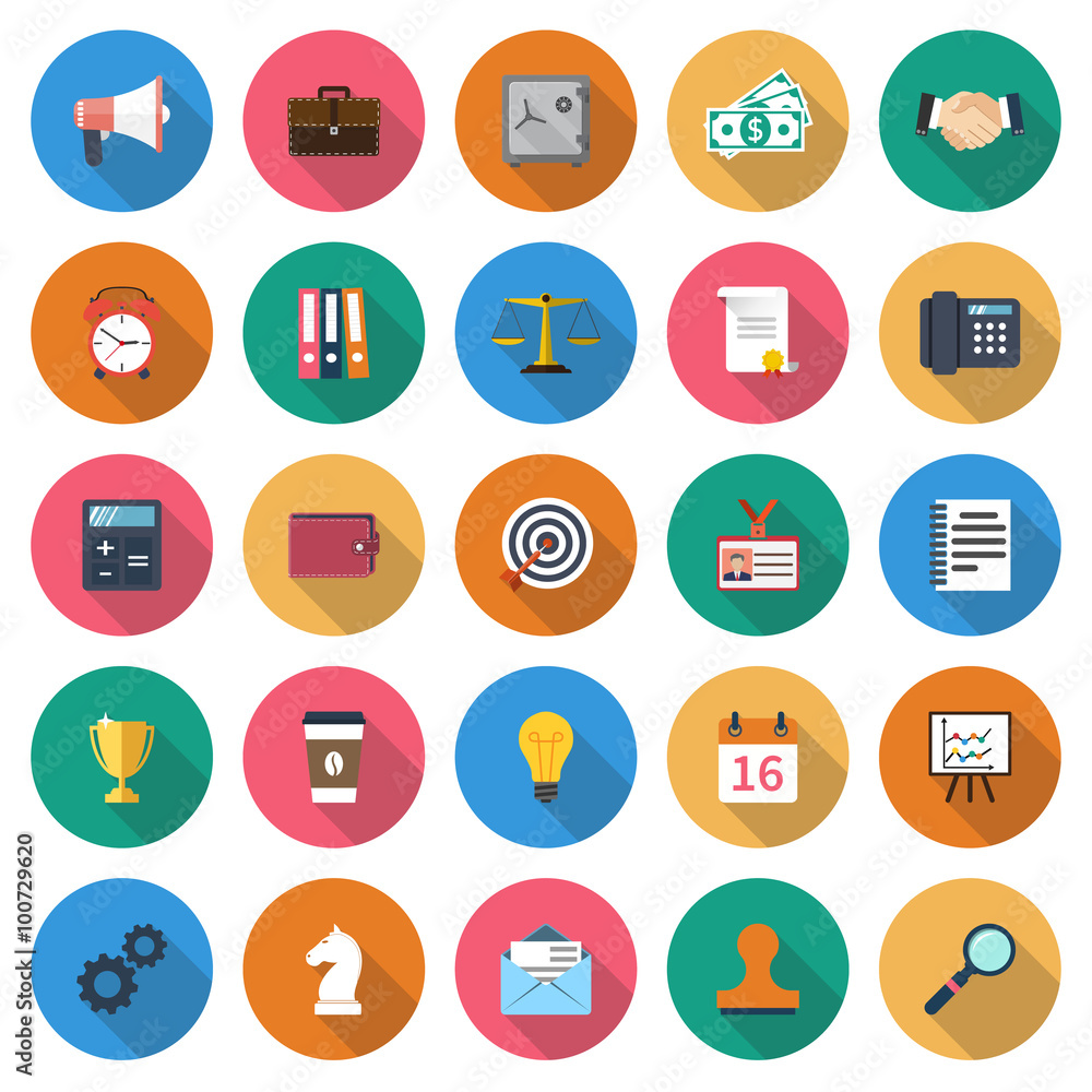 set business icons Stock Vector | Adobe Stock
