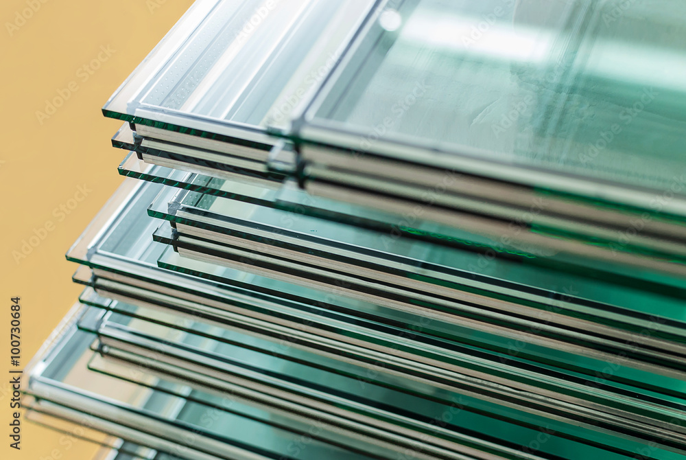 Sheets of Tempered Window Glass Stock Photo | Adobe Stock