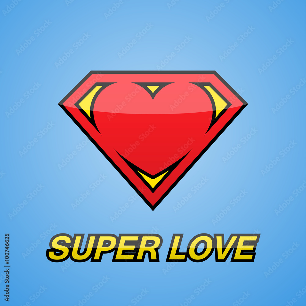 Logo. Heart. Super love. Stock Vector | Adobe Stock