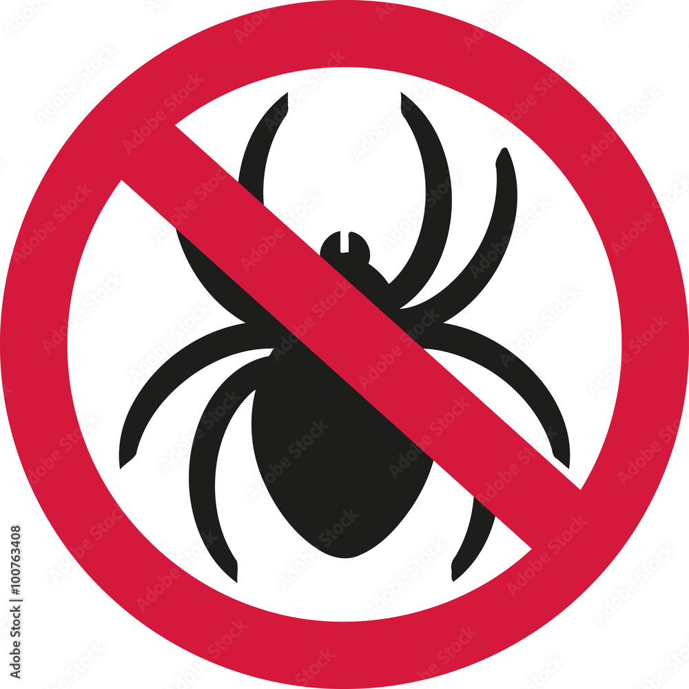 No spiders with ban sign Stock Vector | Adobe Stock