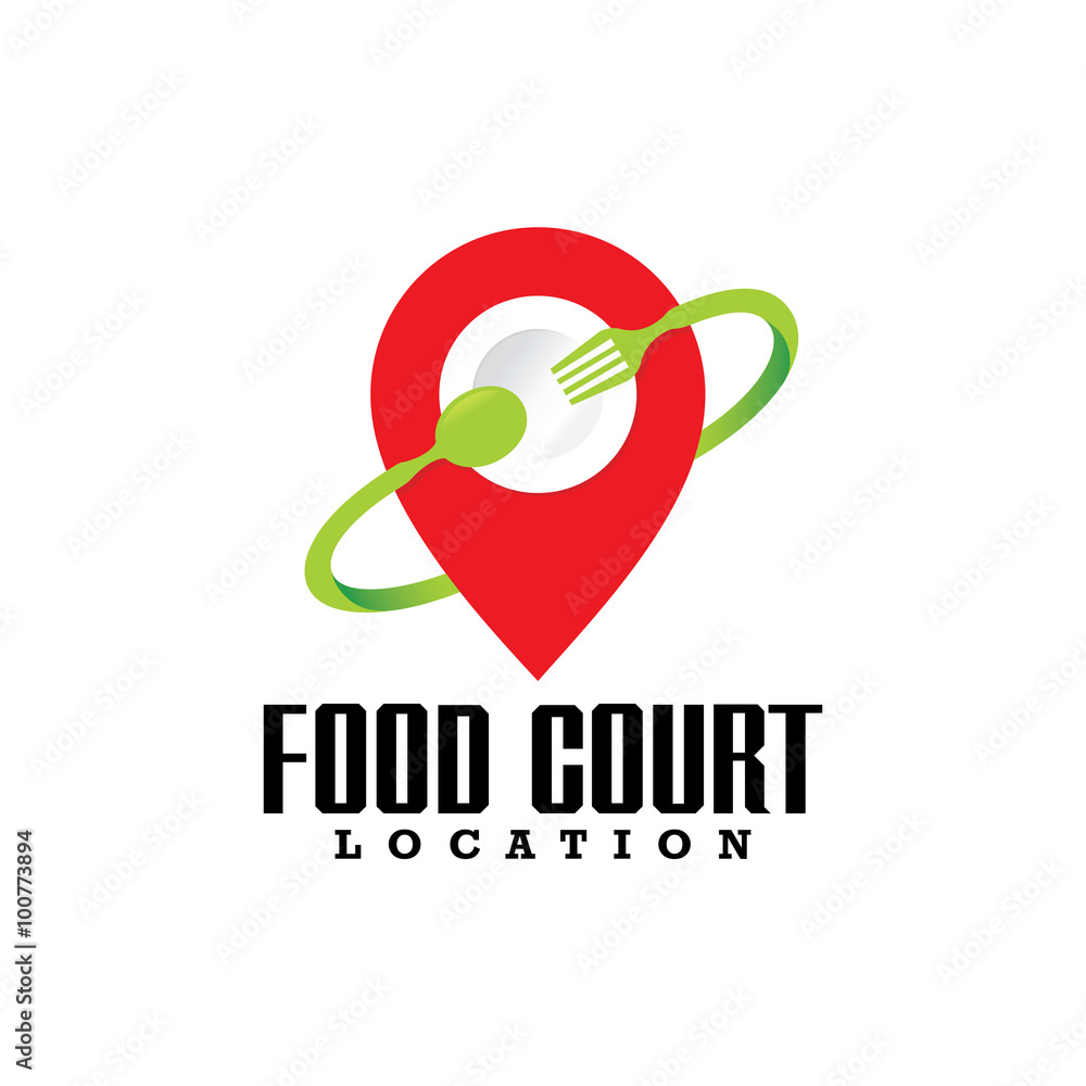 Food Court Location logo icon Stock Vector | Adobe Stock