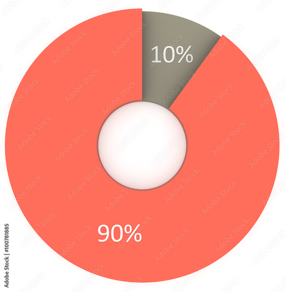 10 percent red and grey circle diagram isolated Stock Illustration ...