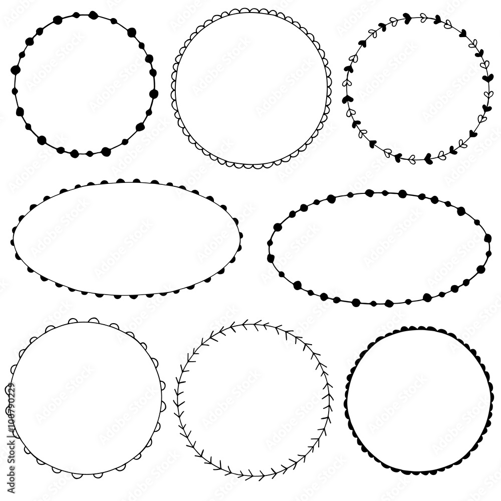 Collection of simple doodle frames Stock Vector | Adobe Stock