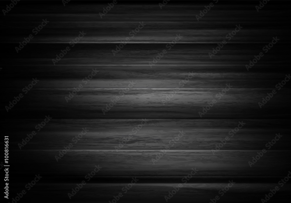 Wood horizontal background in vector. Black background with text Stock ...