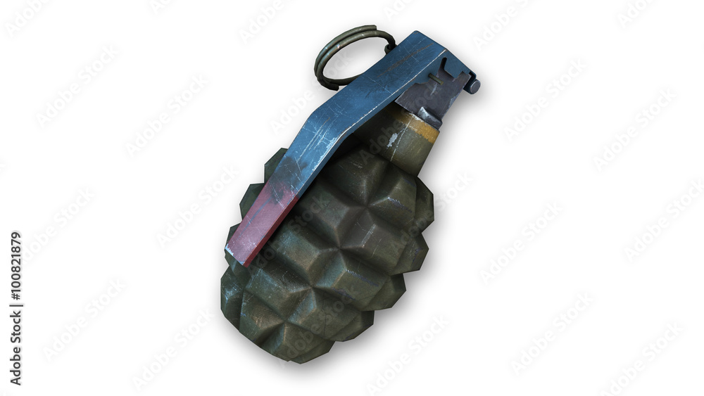 Hand grenade, fragmentation grenade isolated on white background Stock ...