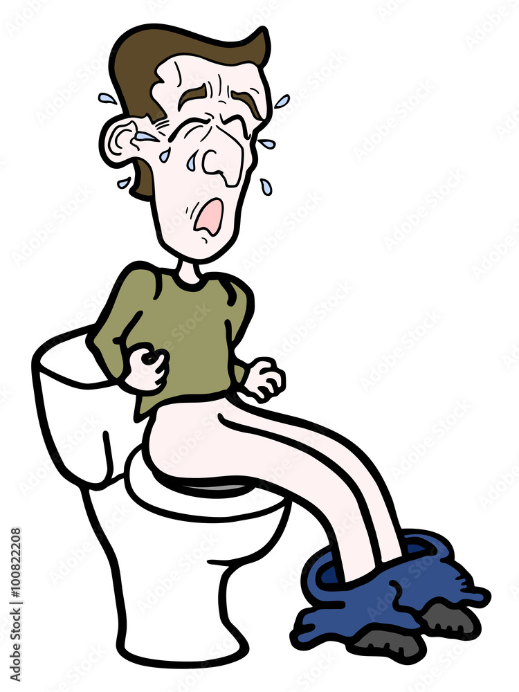 cartoon man in toilet Stock Vector | Adobe Stock