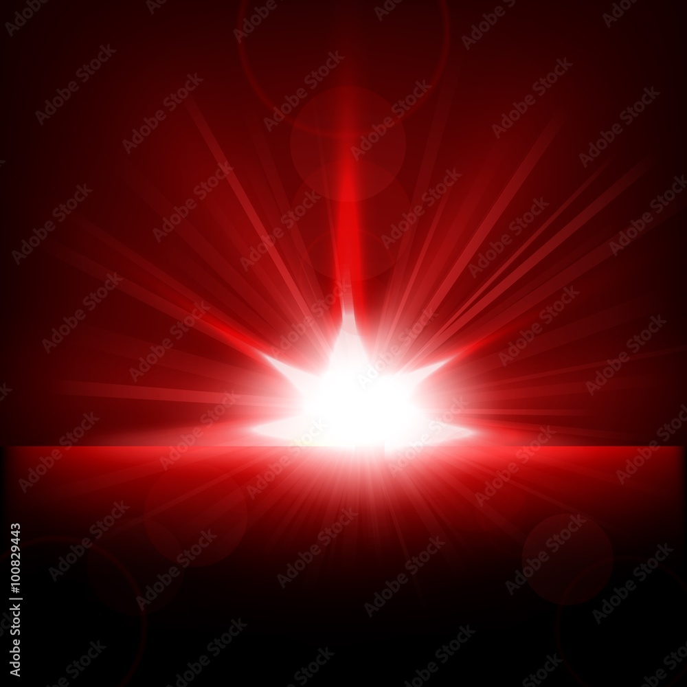 Red Rays rising from horizon Stock Vector | Adobe Stock