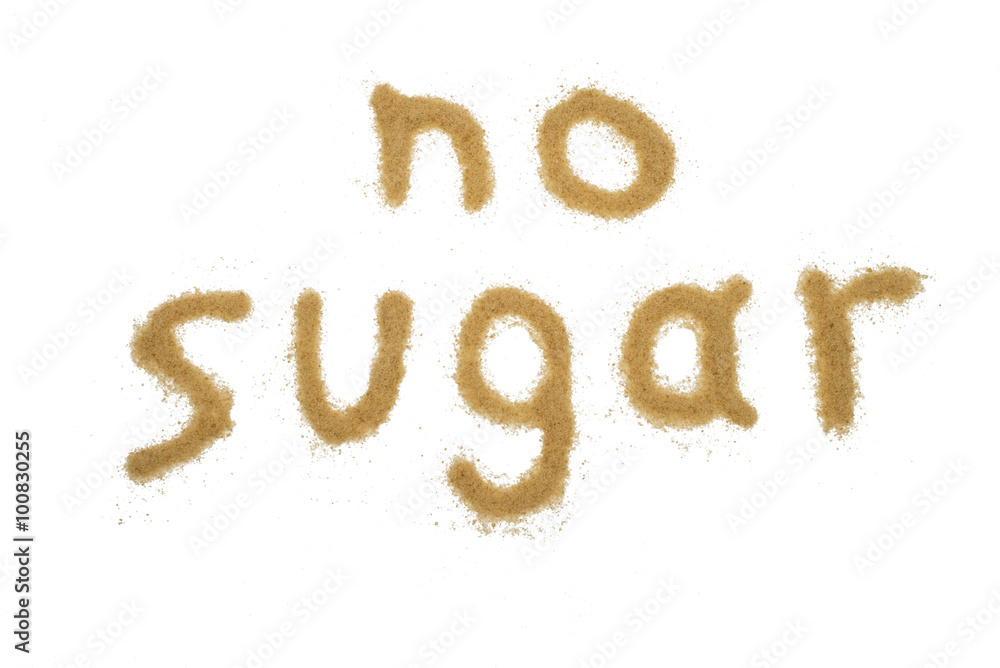 Poster word no sugar written with brown sugar – Wall Art | UkPosters